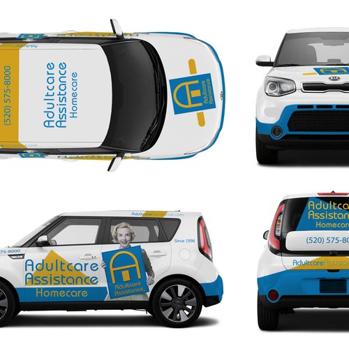 Excite Seniors with a Caring Retro Car Wrap Design that is Simple and ...