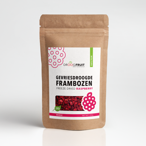 Designs | ETIKET FRONT BAG FREEZE DRIED FRUIT RASPBERRY WHOLE | Product ...