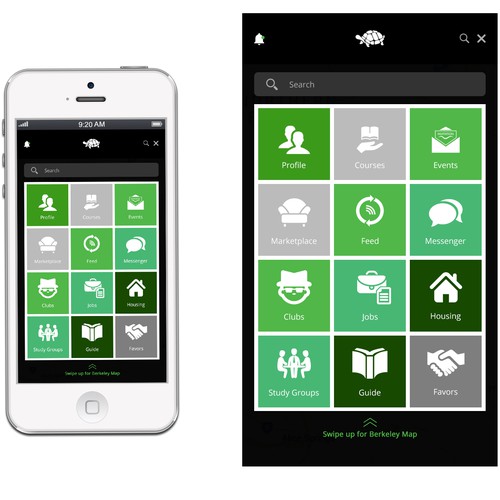 Create an app menu screen for Turtle | App design contest