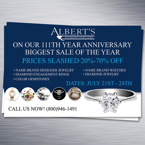 Create a Jewelry Store Anniversary Sale Postcard | Postcard, flyer or ...