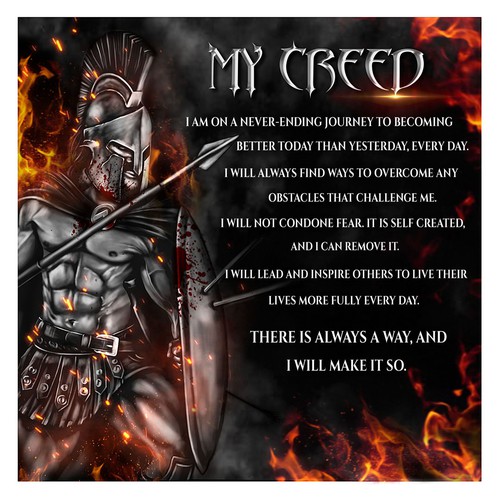 Designs | My Creed - Spartan Warrior | Illustration or graphics contest