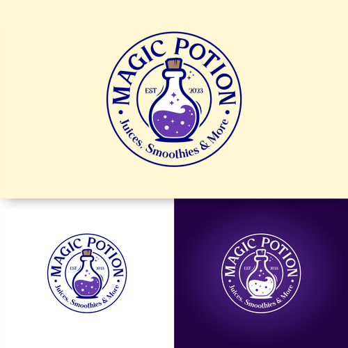 Magic Potion Logo Magic Potion Bottle Tilted Hand Drawn PNG & SVG