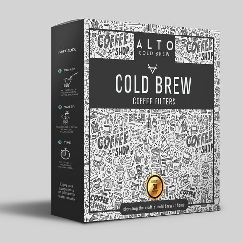 Modern package design for a box of cold brew coffee filters. | Product ...