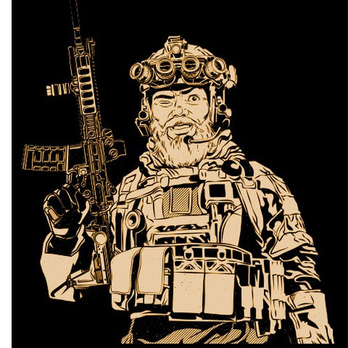 Retro Illustration of Special Forces Operator | T-shirt contest