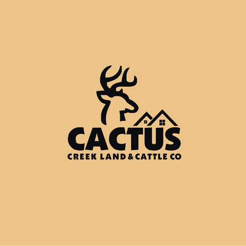 Ranch Real Estate Logo - "Cactus Creek Land & Cattle Co." | Logo design ...