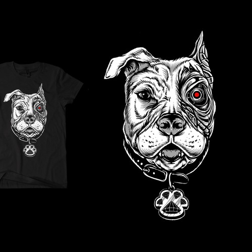 Creative Dog Terminator Face Design | T-shirt contest