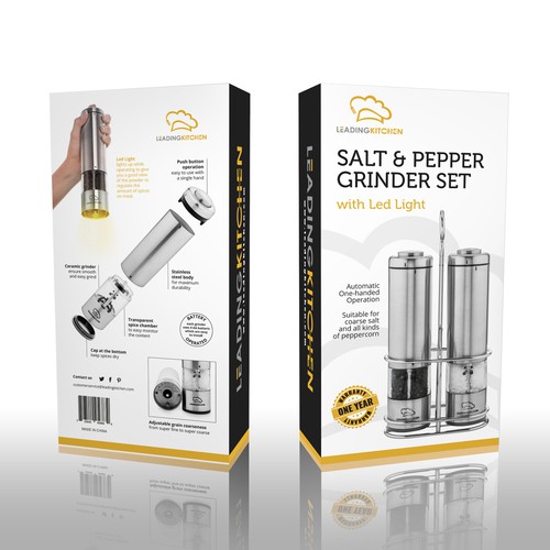 Design an Eye-catching Packaging for a Salt and Pepper Grinder Set ...
