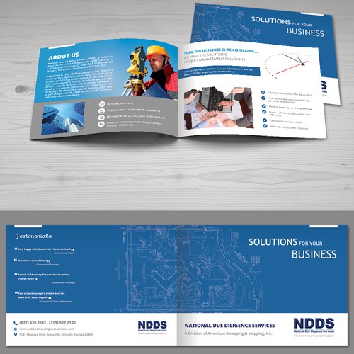 Modern and Edgy Brochure Needed for Due Dilligence Company | Brochure ...
