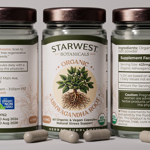 Designs | Organic Herb Capsule Label Design | Product packaging contest
