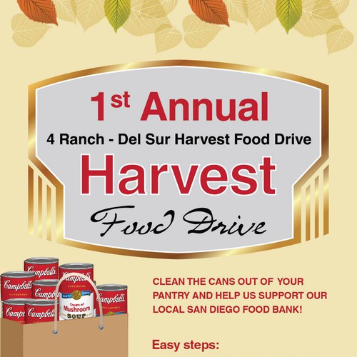Create Attractive Food Drive Postcard with Fall/Harvest theme - Need ...