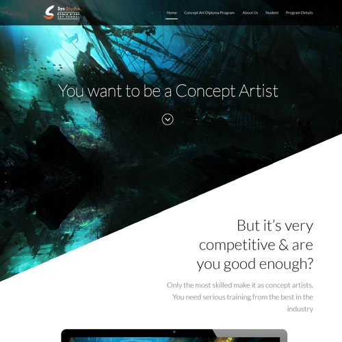Design a beautiful new website for a concept art school | Web page ...