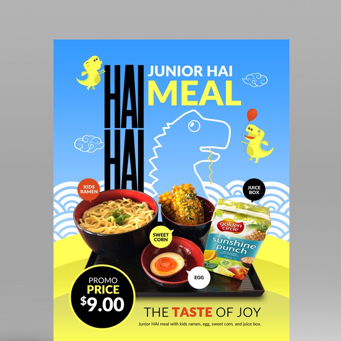 Create a fun attractive kids promo design for Hai Hai Ramen | Postcard ...