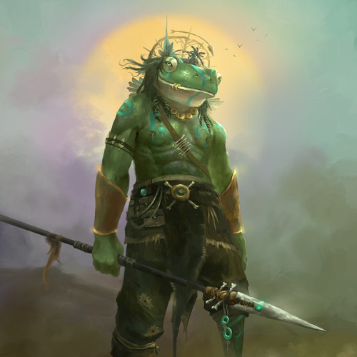 Create concept art of a warrior frog! | Character or mascot contest