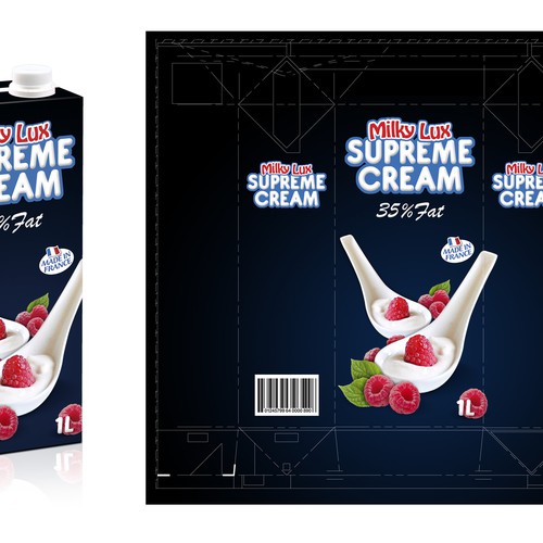 Packaging of Whipping cream 1L tetrapack brick | Product packaging contest