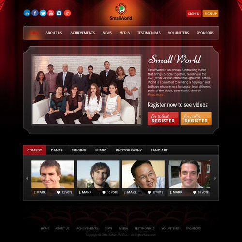 AN ONLINE TALENT SHOW CONTEST WEBSITE | Web page design contest
