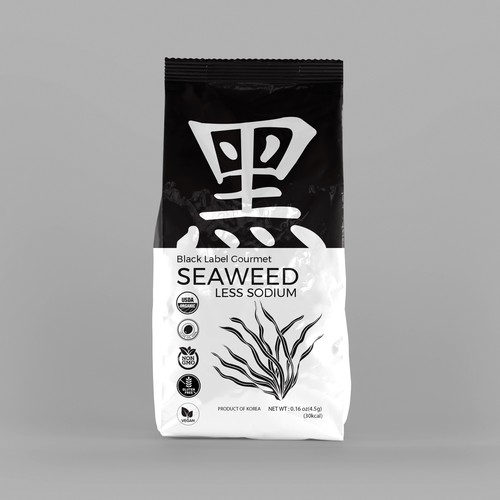 Create Impactful Seaweed Snack Package Designs for Black Label Gourmet ...