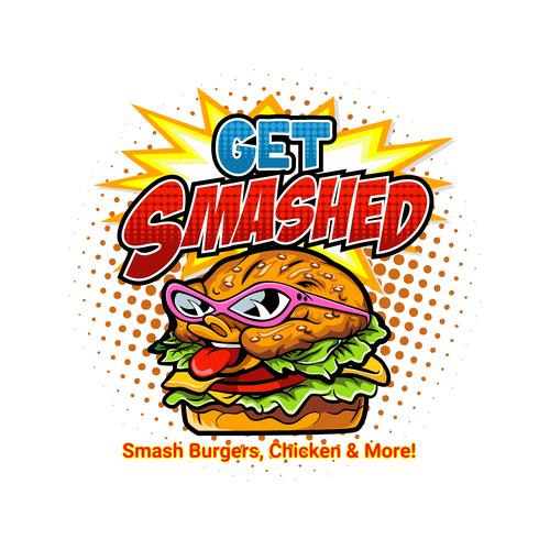 Designs | Comic style smash burger logo design | Logo design contest
