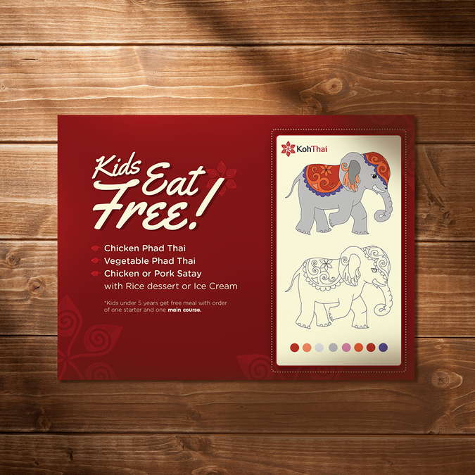 Kids Menu design for a Thai restaurant | Menu contest