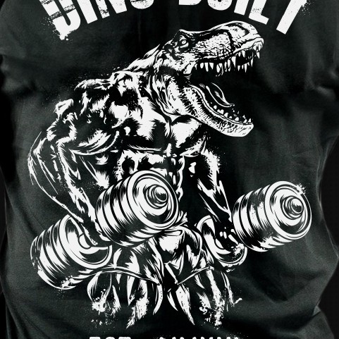 Create a buff/ripped T-Rex dead lifting for Dino Built | T-shirt contest