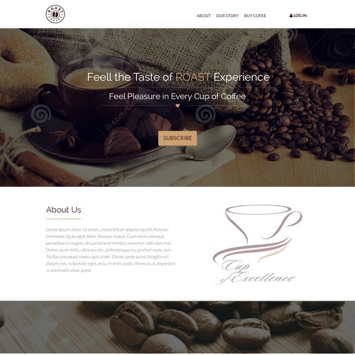 Design website for new global coffee company "Roast.com" | Web page ...