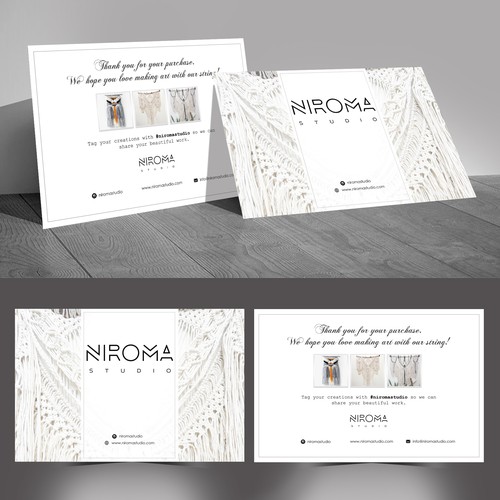 Create a fun and alluring thank you postcard for a macrame decor studio ...