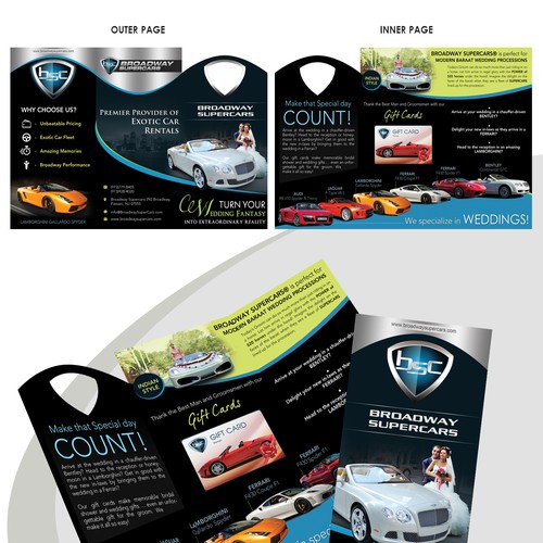 Designs | Cutting Edge Leaflet to promote Exotic Cars for Weddings ...
