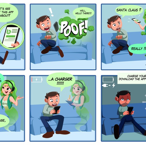 The app genie comics pilot, start of a series of 25. | Illustration or ...