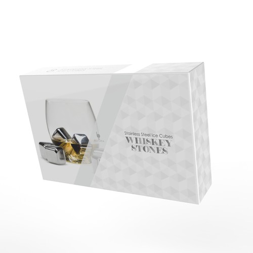 Whiskey Stone Ice Cube Package Design - Wants a modern and cool design ...