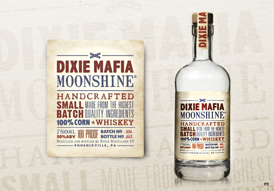 Dixie Mafia Moonshine Label | Product label contest