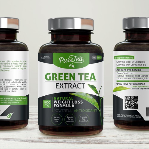 Designs | PureTea needs a "beautiful label" for our Green Tea Extract ...