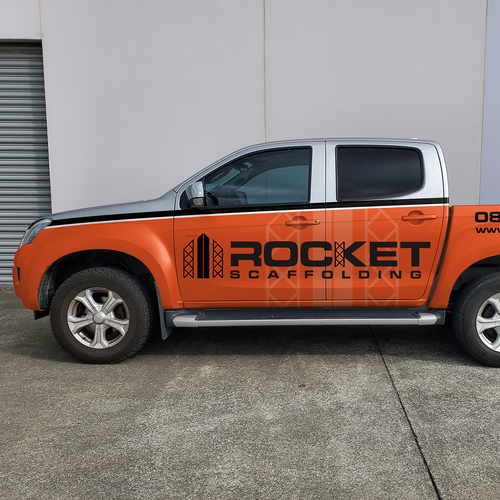 ROCKET SCAFFOLDING - eye catching vehicle wrap | Car, truck or van wrap ...