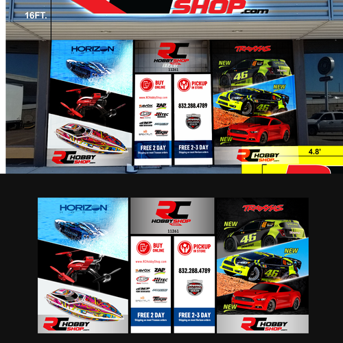 RC Hobby Shop needs a loud and aggressive new storefront image ...