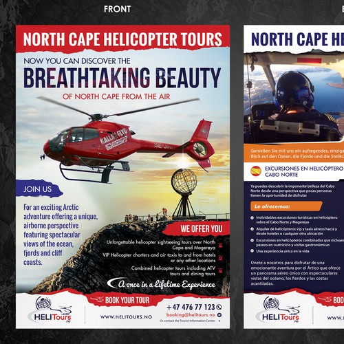 Flyer for Helicopter Sightseeing North Cape, Northern Norway | Postcard ...