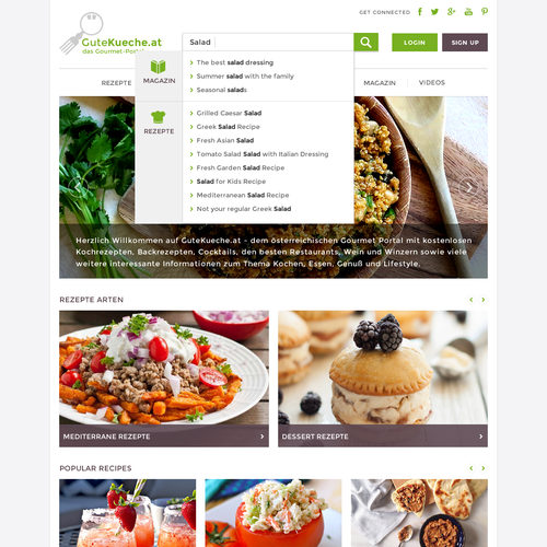 Responsive redesign for a culinary website | Web page design contest