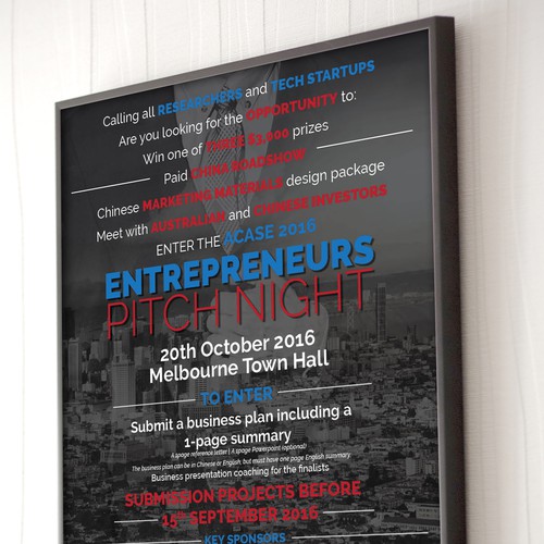 Create a poster for an entrepreneurs pitch night | Poster contest