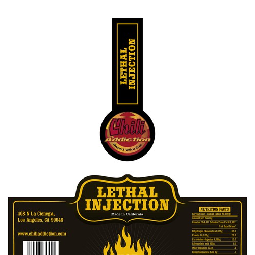 Hot Sauce bottle labels for Chili Addiction | Print or packaging design ...