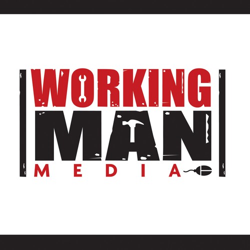 Working Man Media Logo Design - Manly, Blue Collar, Tough | Logo design ...