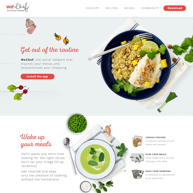 Designing a cooking website | Web page design contest