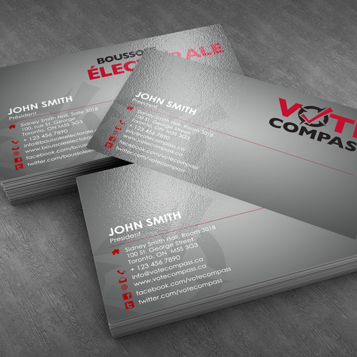 Vote Compass business card design | Stationery contest