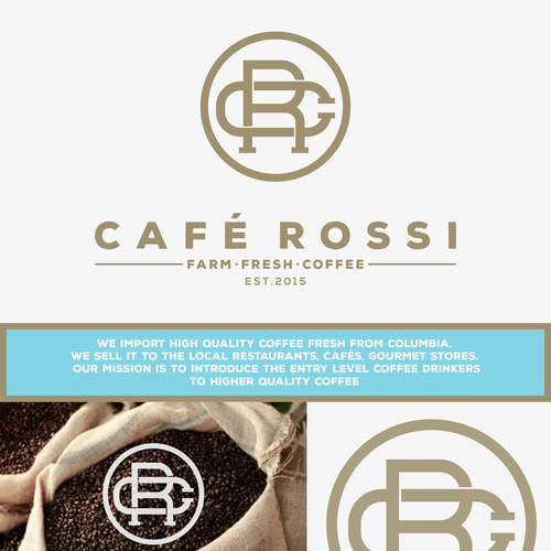 Create a modern logo for Cafe Rossi to promote its fresh and quality ...