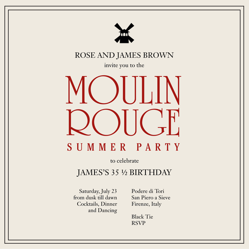 Moulin Rouge Party Invitations