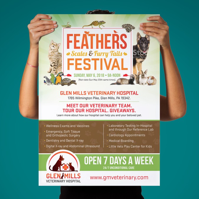 Flyer Design for Vet Hospital event! Feathers, Scales & Furry Tails ...