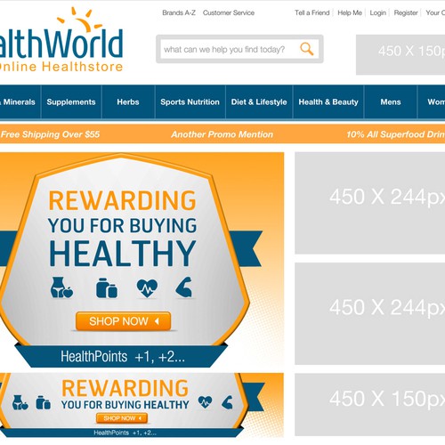 Rewards/Loyalty program banner ad for an online health store. | Banner ...