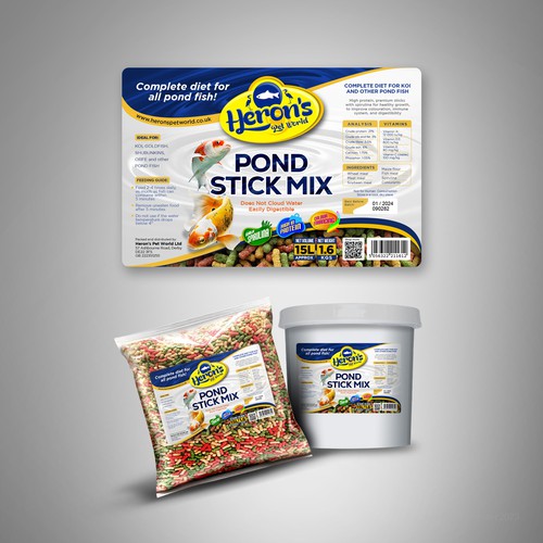 Designs | Design a product label for premium pond stick mix, fish food ...