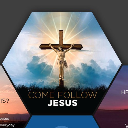 Challenging Hexagon Brochure Layout-Design for Young Church | Brochure ...