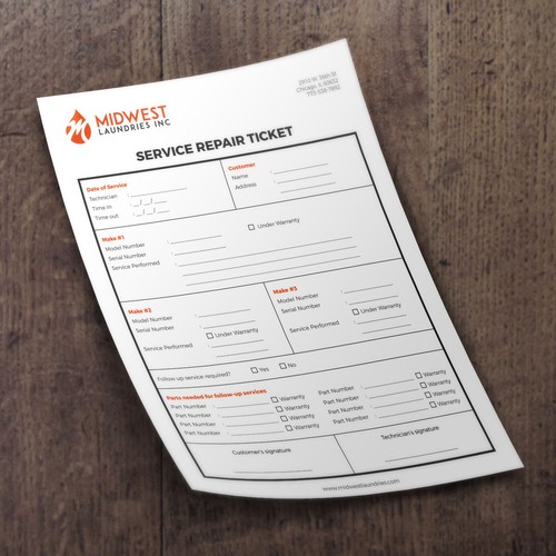 8.5" x 11" service repair ticket | Postcard, flyer or print contest ...