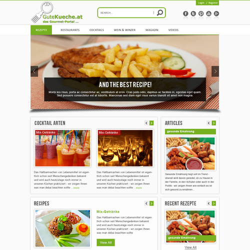 Responsive redesign for a culinary website | Web page design contest