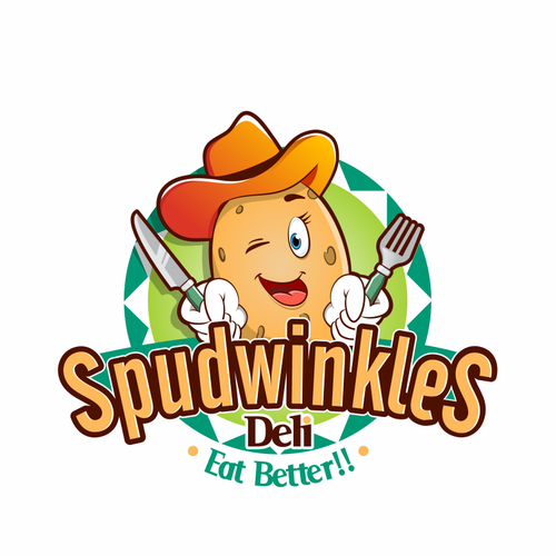 Create a fun logo featuring a winking potato character for Spudwinkle's ...