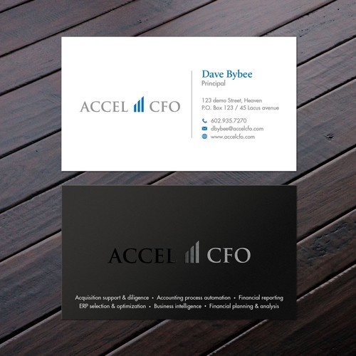 Outsourced CFO needs professional, soft-feel business card | Business ...