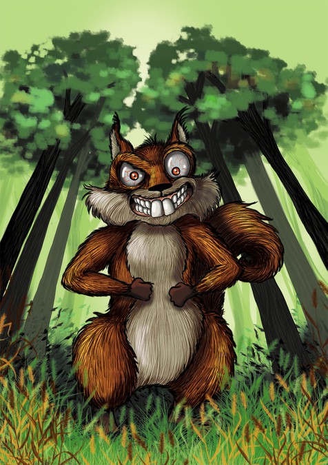Crazed Squirrel Illustration | Illustration or graphics contest